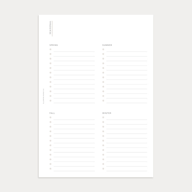 Seasonal Checklists Ellemon Paper Co seasonal-checklists-ellemon-paper-co