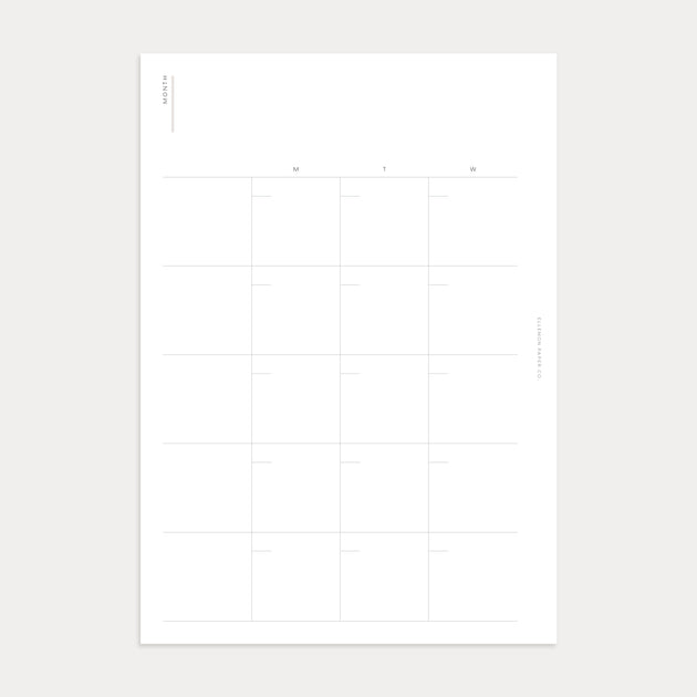 Undated Monthly Planner (Month on 2 pages) – Ellemon Paper Co.