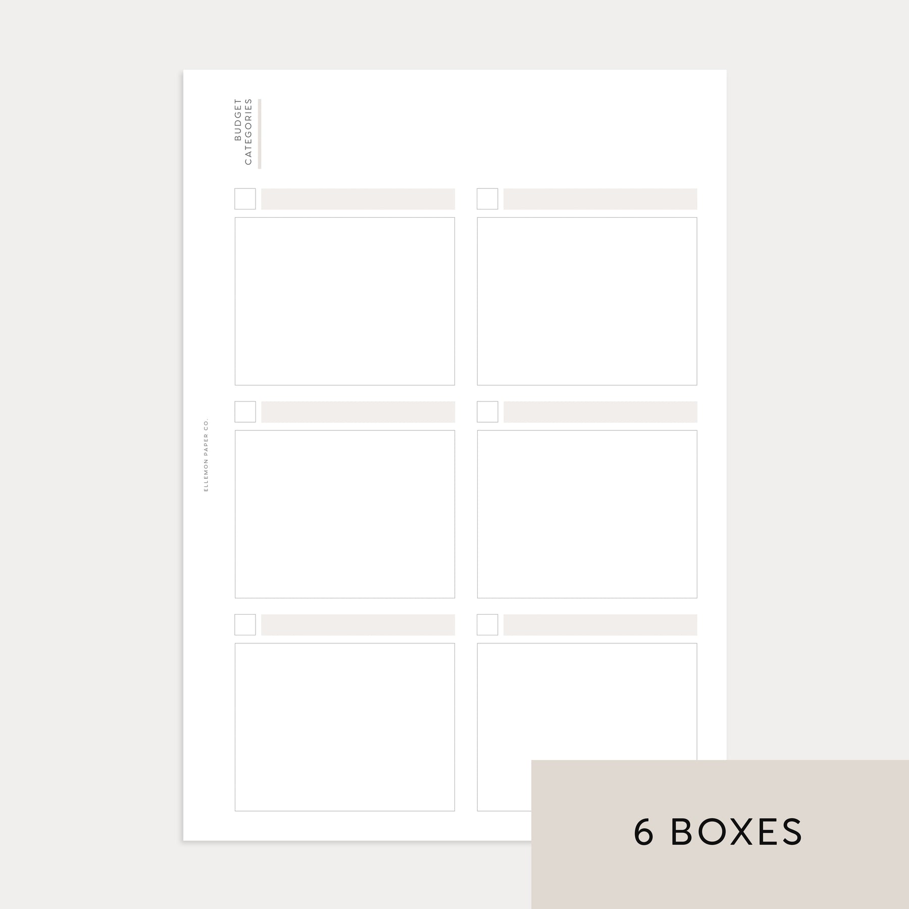 Budget Categories (6 or 8 Boxes) – Ellemon Paper Co.