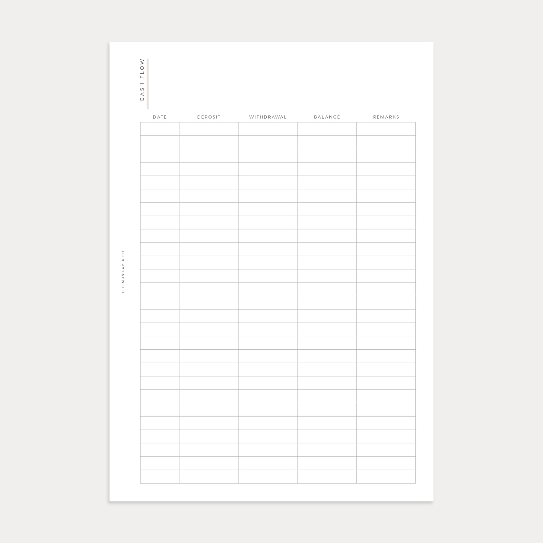 Cash Flow Tracker – Ellemon Paper Co.