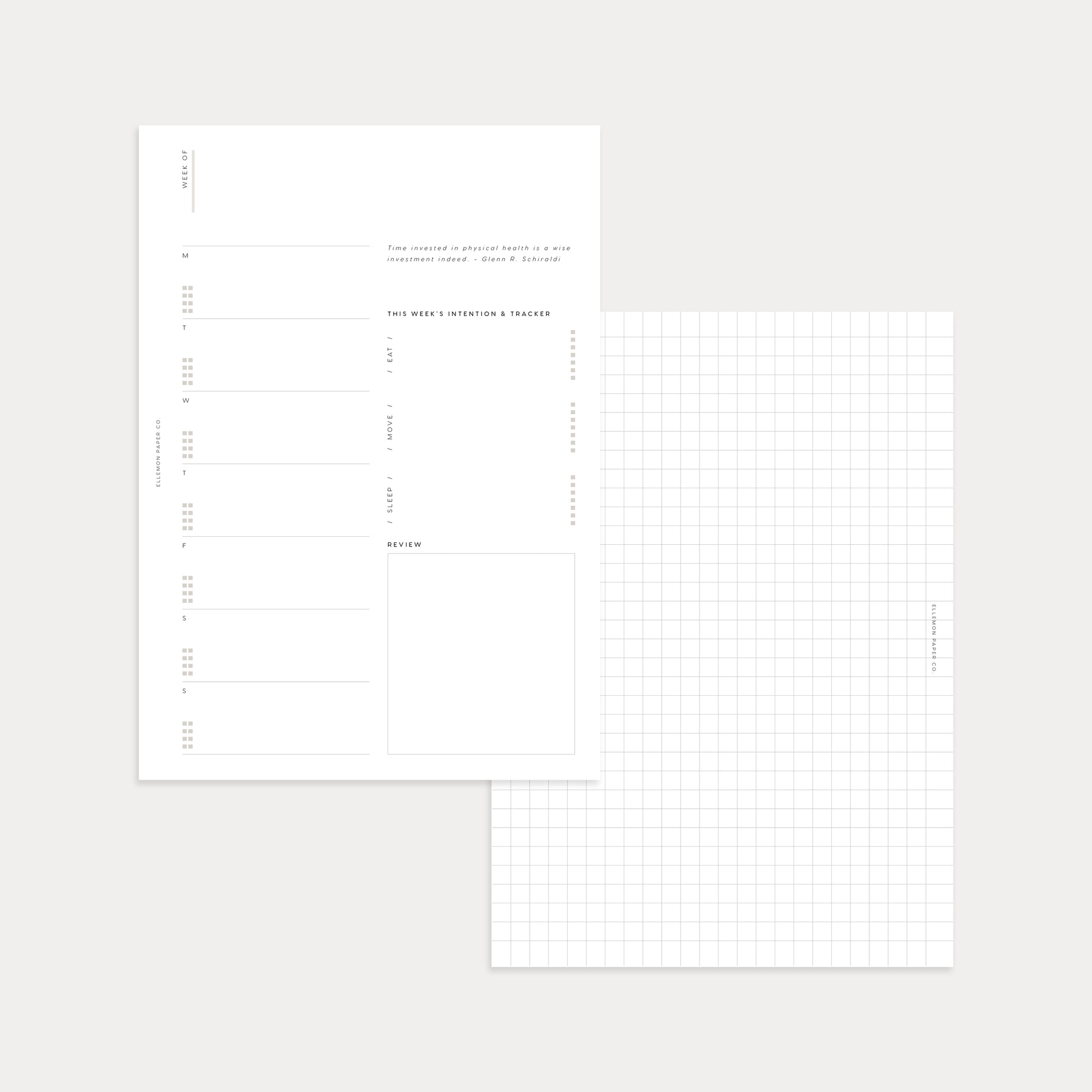 Undated Weekly Planner: First Things First (Week on 1 page + Grid Page ...